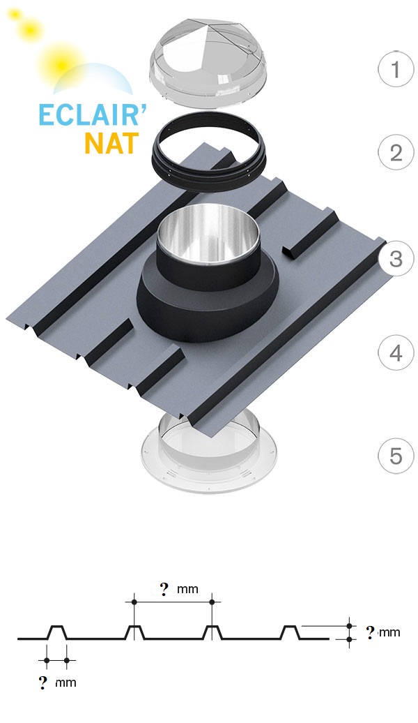 Conduit de lumière Bac acier - Eclair'Nat® Conduit de lumière Bac acier